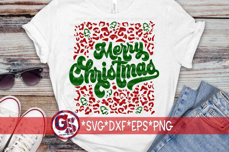 Retro Merry Christmas Leopard SVG DXF EPS PNG - So Fontsy