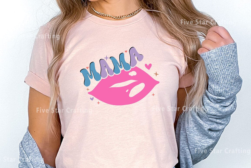 Retro Mom SVG Design, Mama lips - So Fontsy