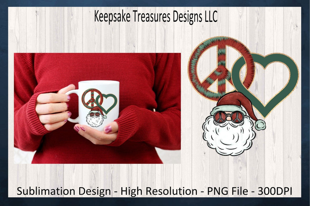 Retro Peace Love Santa, Retro Santa PNG, Christmas Tie Dye, Retro ...