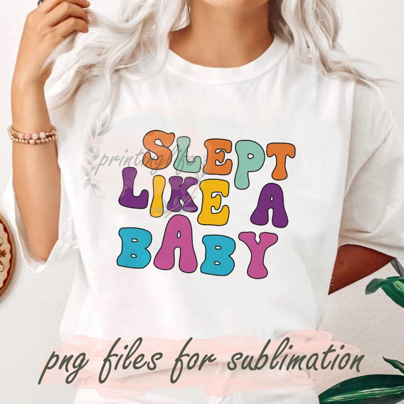 Retro Slept Like A Baby Png, Boho Mama Png, Mom Life Png, Retro Mama Design, Retro Mama Design ...