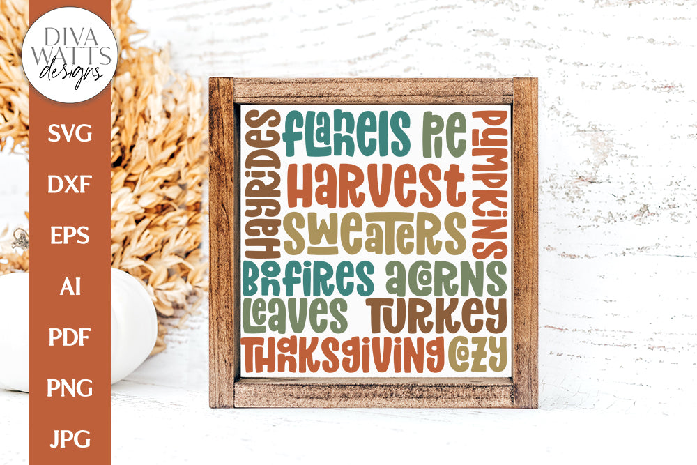 Retro Subway Art Fall SVG - So Fontsy