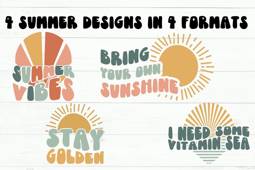Retro Summer SVG Bundle, Summer Vibes SVG, Beach SVG, Sun svg, Retro ...