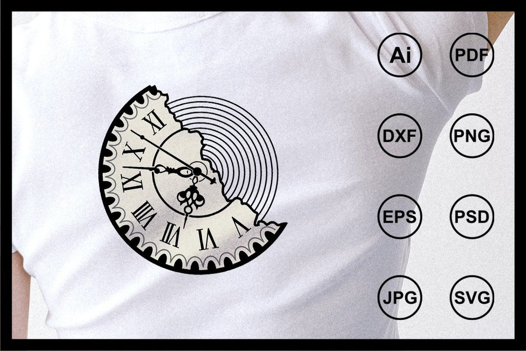Retro vintage clock design illustration - So Fontsy