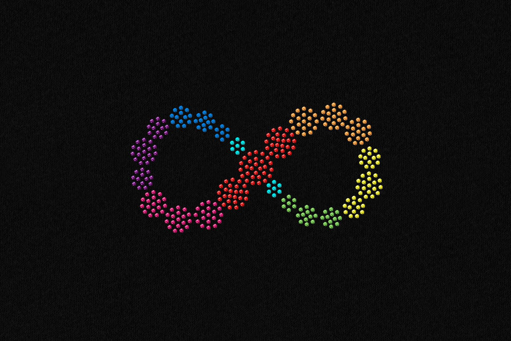 Rhinestone Autism Infinity Spectrum Template - So Fontsy