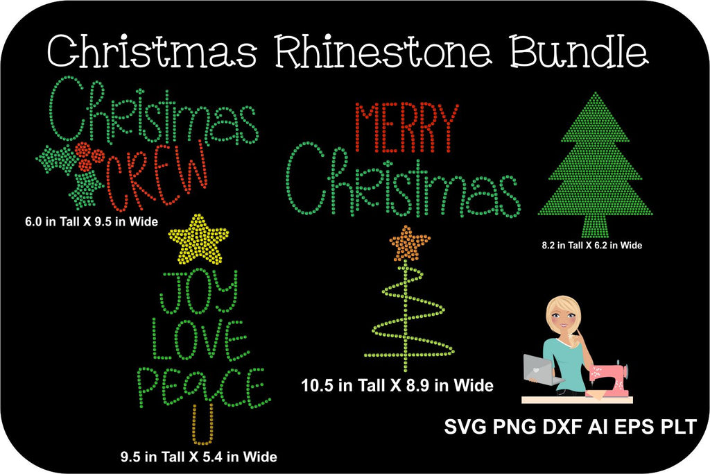 Rhinestone Christmas Bundle | Rhinestone Template | SVG - So Fontsy