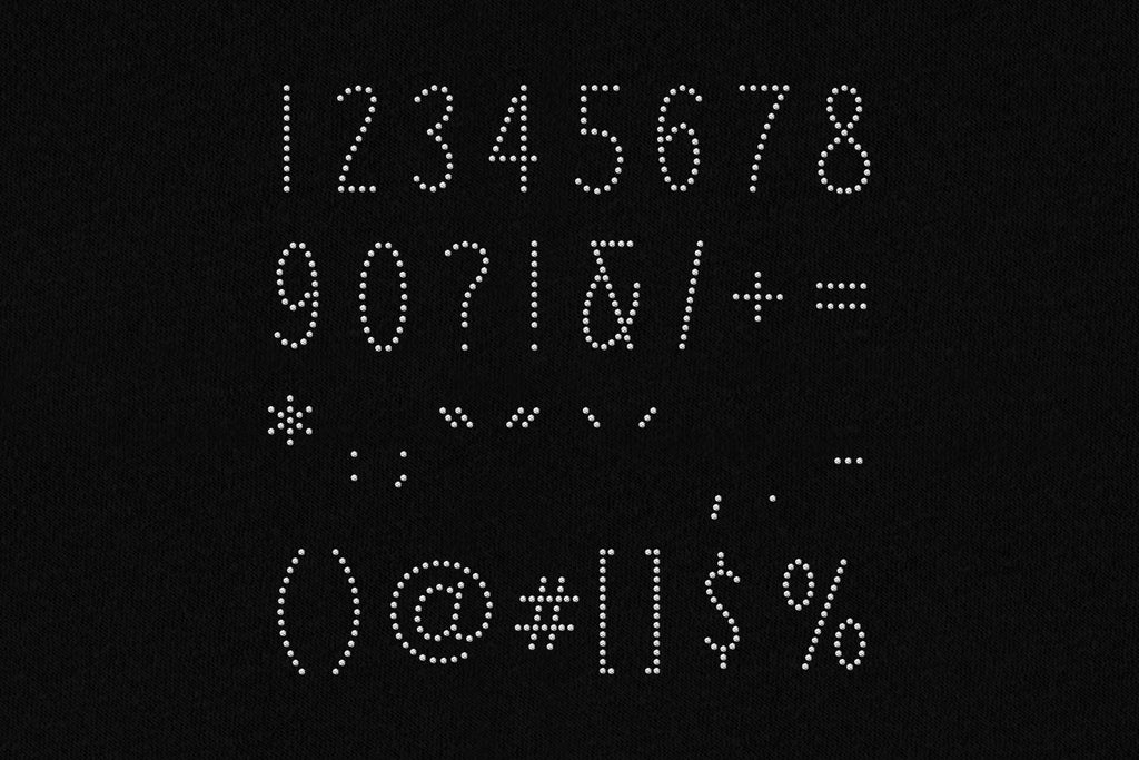 Rhinestone Deco Numbers and Punctuation - So Fontsy