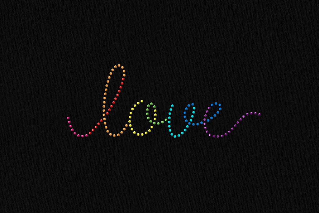 Rhinestone LGBT Rainbow Love Template - So Fontsy