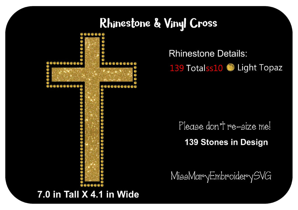 Rhinestone & Vinyl Cross - So Fontsy