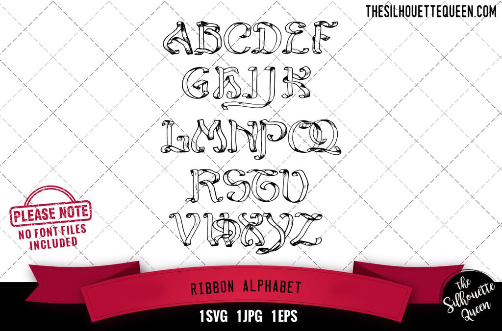Ribbon Alphabet alphabets - ABC letters - So Fontsy