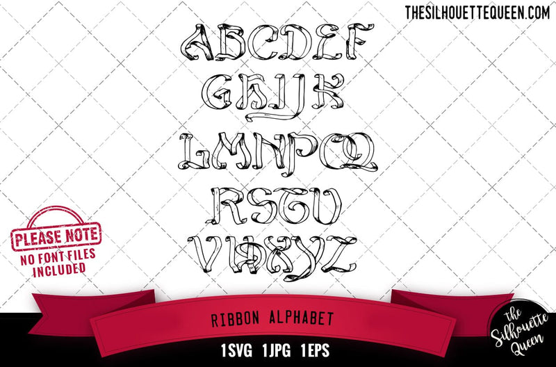 Ribbon Alphabet alphabets - ABC letters - So Fontsy