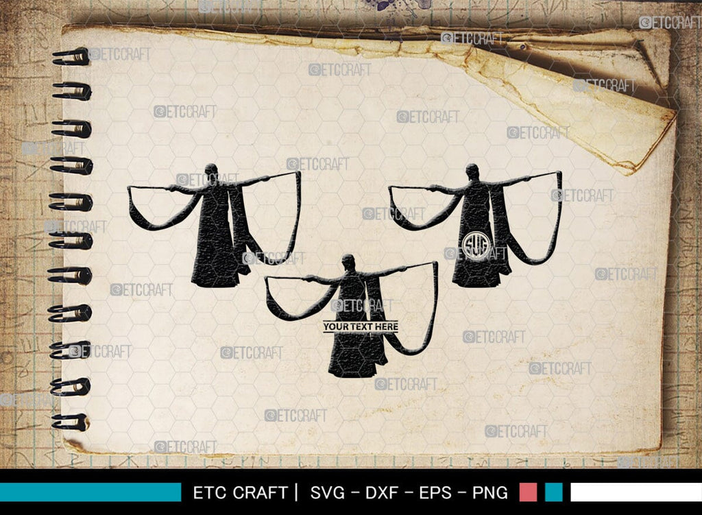 Ribbon Dancer Monogram, Ribbon Dancer Silhouette, Ribbon Dancer SVG ...