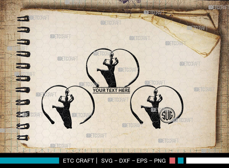 Ribbon Dancer Monogram, Ribbon Dancer Silhouette, Ribbon Dancer SVG ...