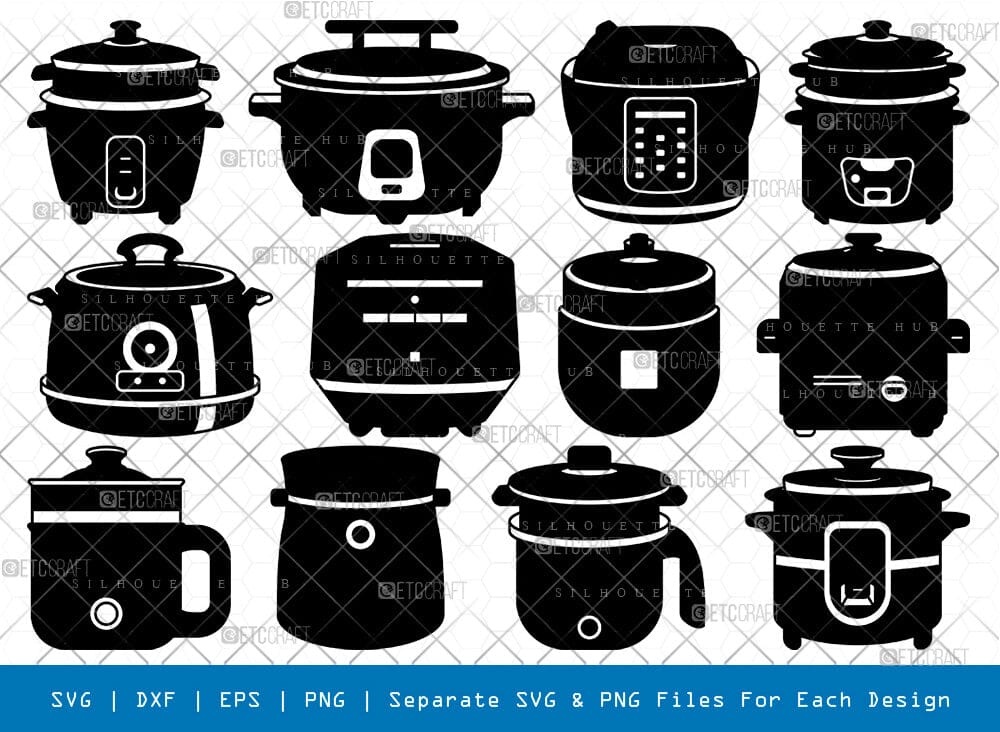 Rice Cooker Silhouette Svg Cricut Cut Files Png Bundle, SB01015 - So Fontsy