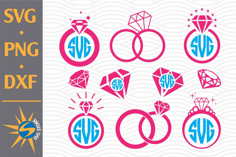 Ring Monogram SVG, PNG, DXF Digital Files Include - So Fontsy