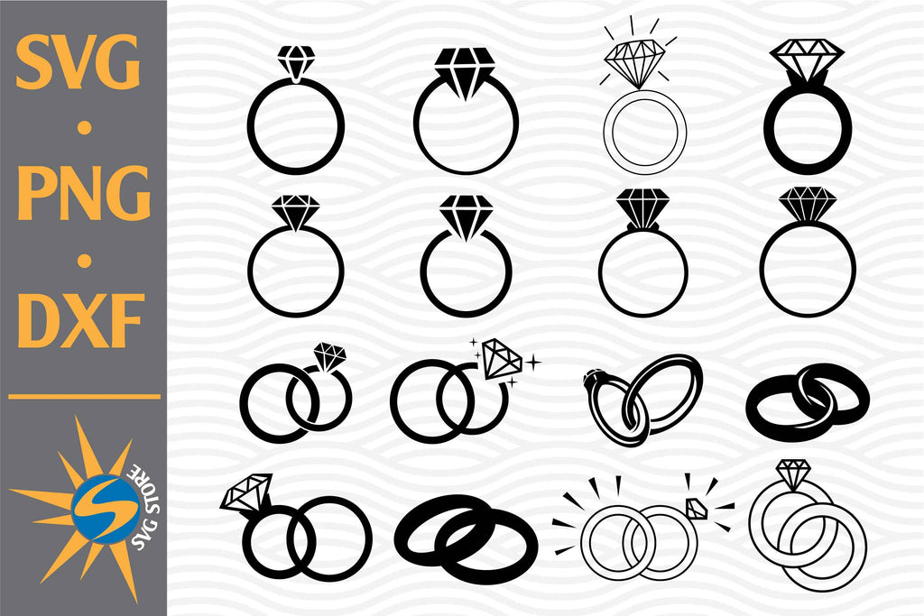Ring Wedding SVG, PNG, DXF Digital Files Include - So Fontsy