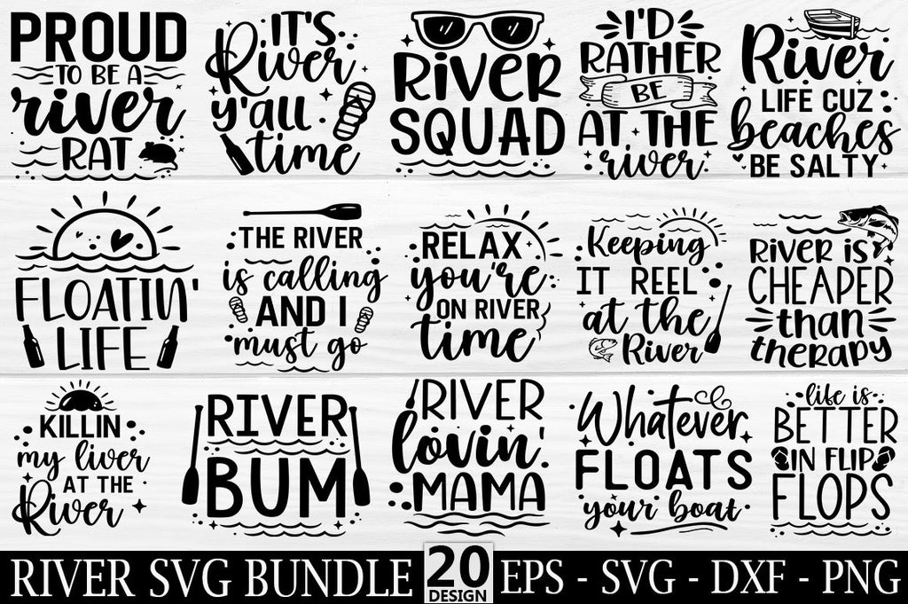 River SVG Design Bundle Summer SVG - So Fontsy
