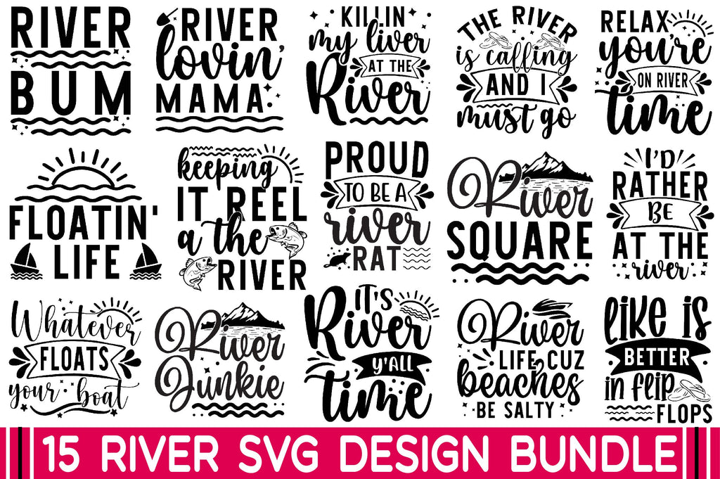 River Svg Design Bundle - So Fontsy