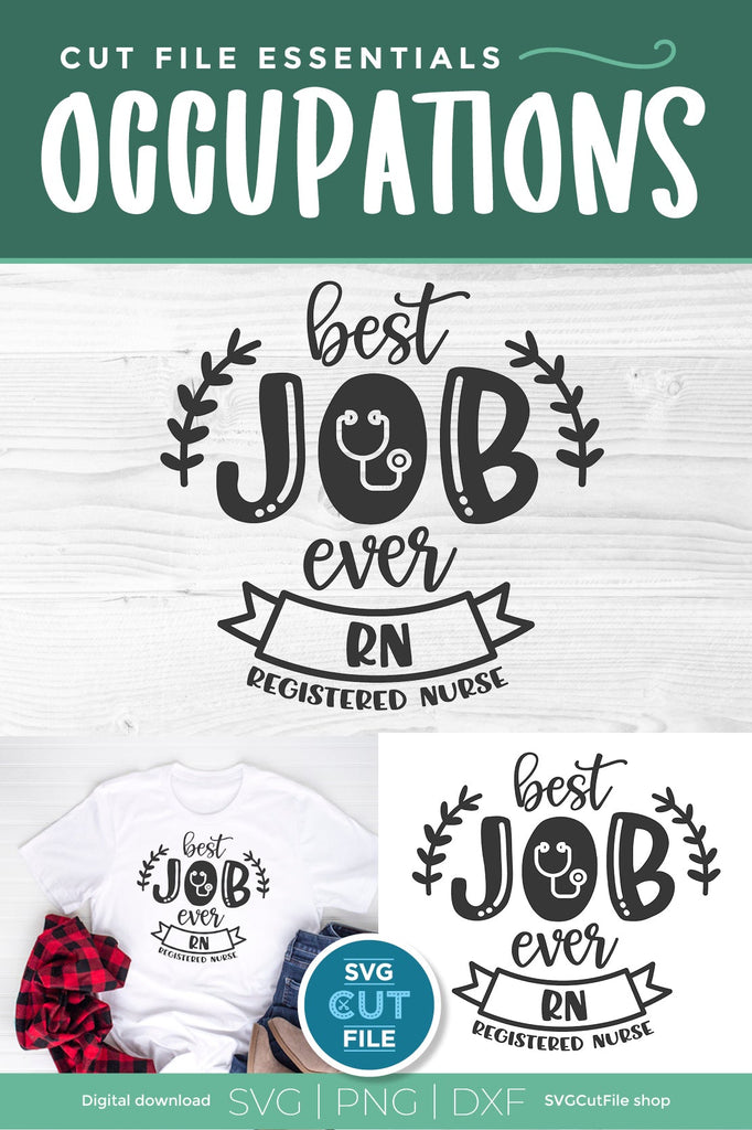 RN svg - a registered nurse svg file for crafters - So Fontsy