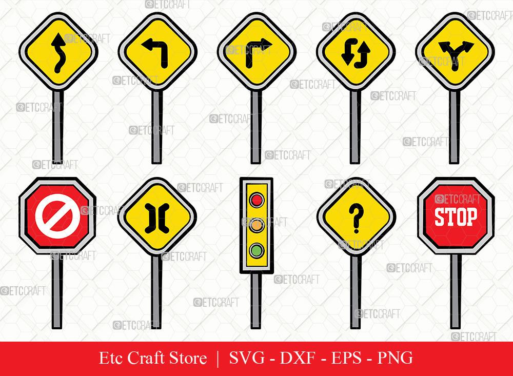 Road Sign Clipart SVG Cut File | Road Sign Svg | Road Traffic Svg ...