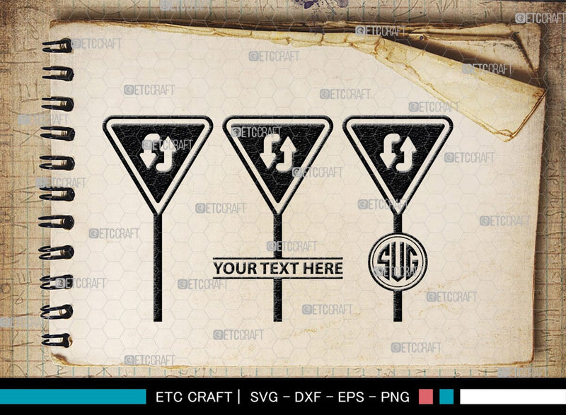 Road Sign Monogram, Road Sign Silhouette, Road Sign SVG, Highway Sign ...