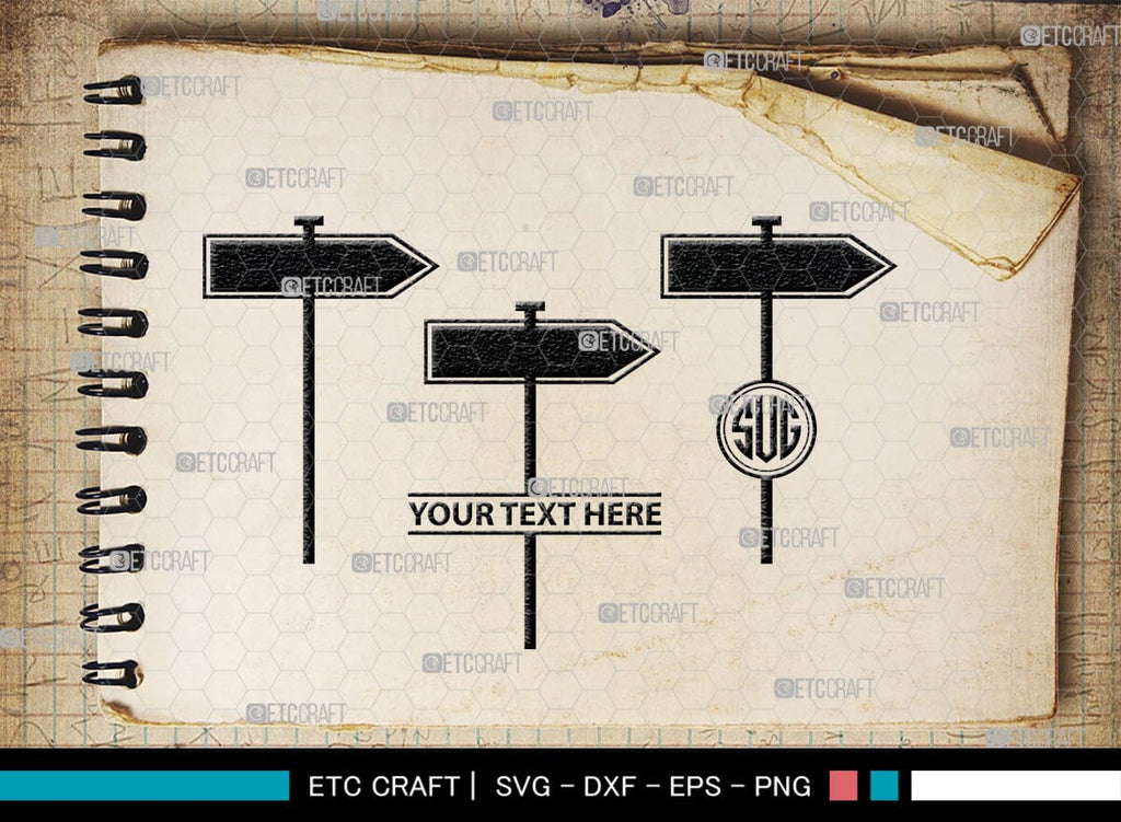 Road Sign Monogram, Road Sign Silhouette, Road Sign SVG, Highway Sign ...