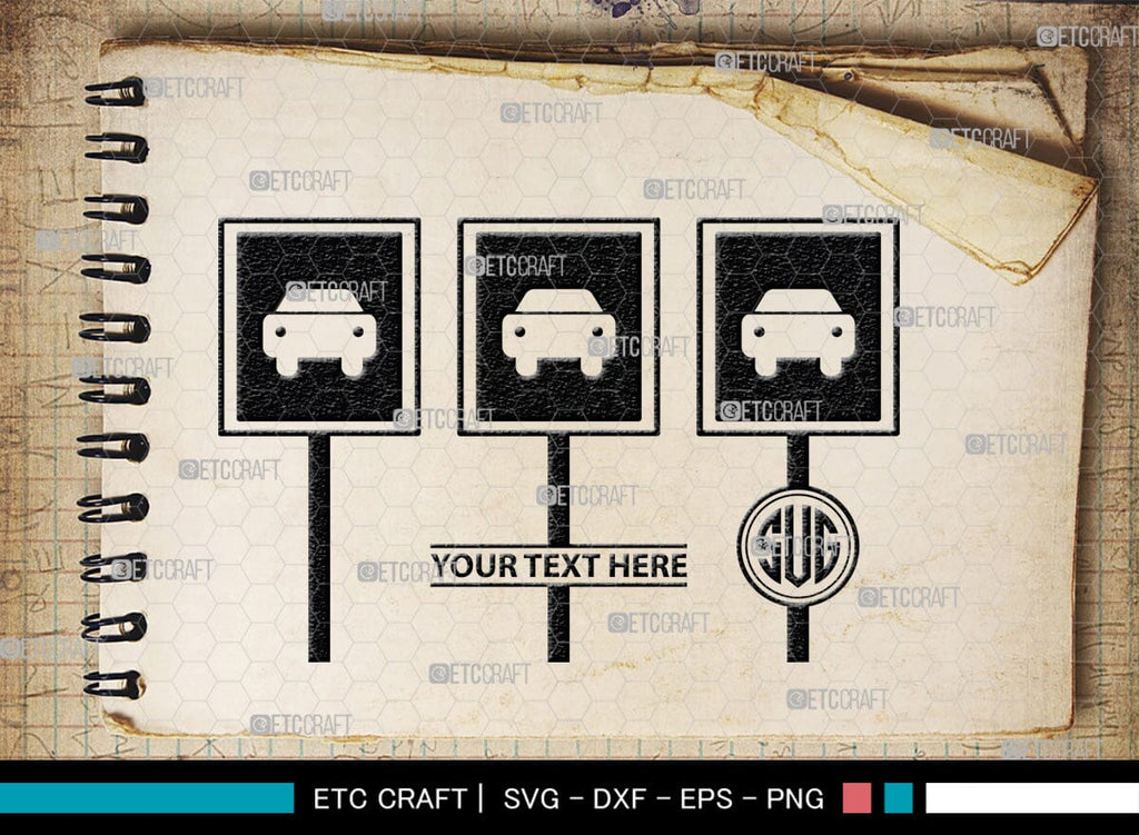 Road Sign Monogram, Road Sign Silhouette, Road Sign SVG, Highway Sign ...