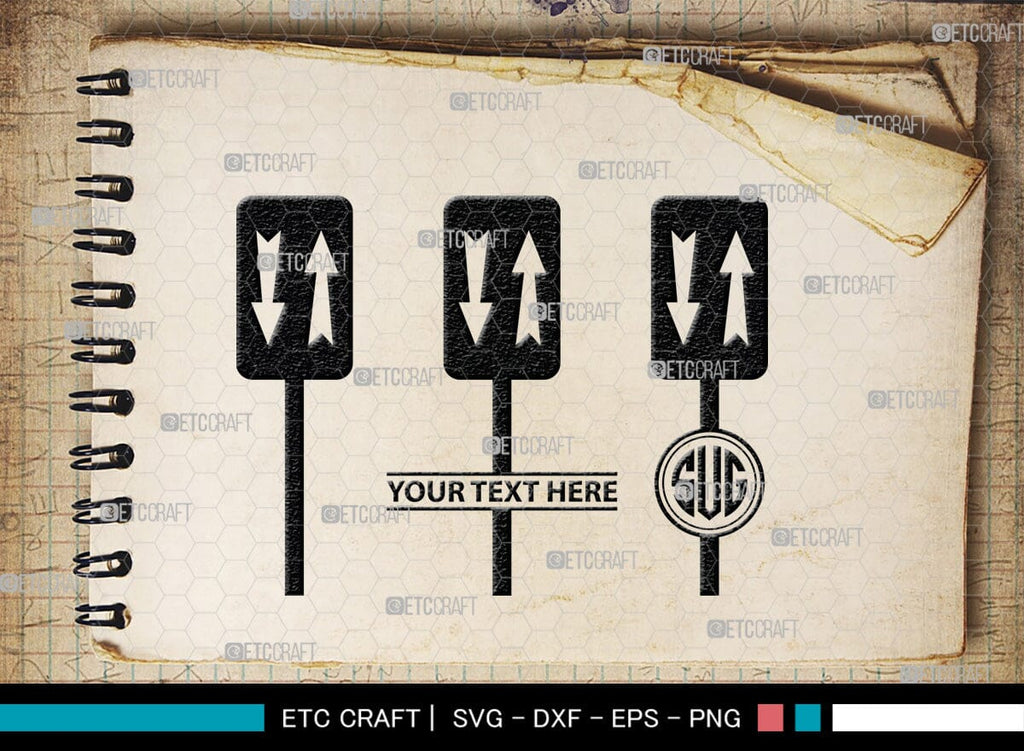 Road Sign Monogram, Road Sign Silhouette, Road Sign SVG, Highway Sign ...