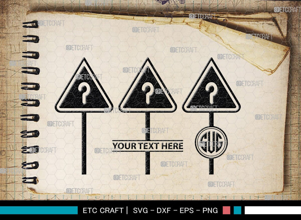 Road Sign Monogram, Road Sign Silhouette, Road Sign SVG, Highway Sign ...