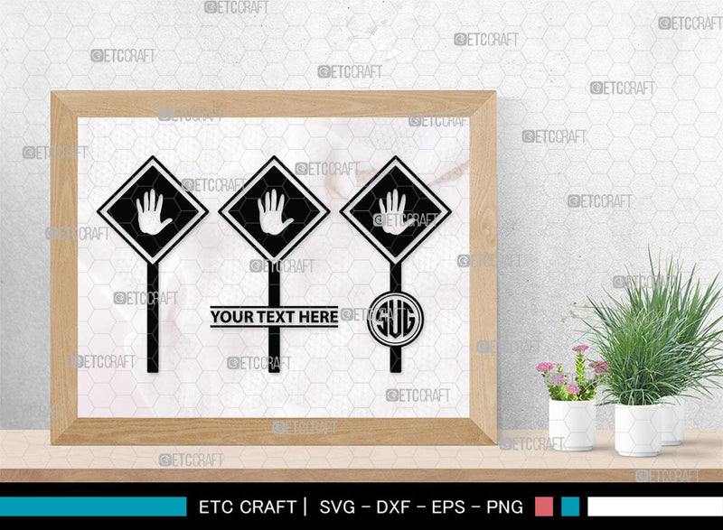Road Sign Monogram, Road Sign Silhouette, Road Sign SVG, Highway Sign ...