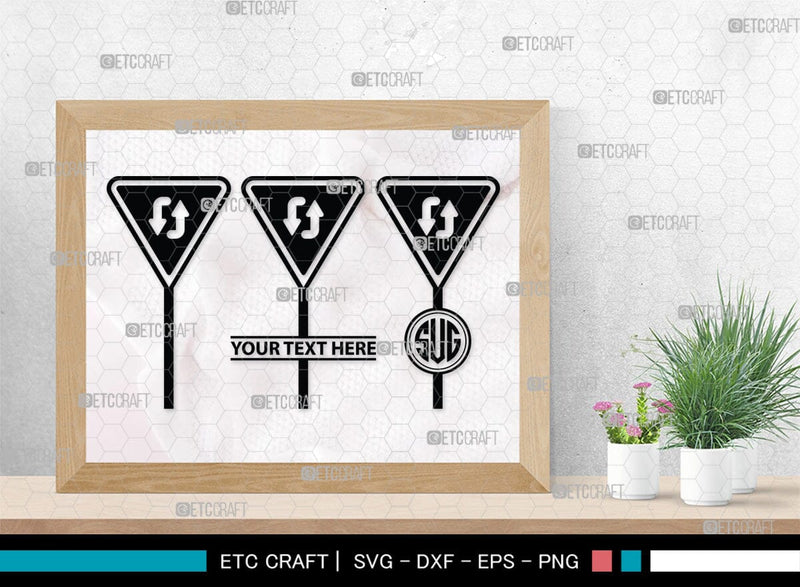 Road Sign Monogram, Road Sign Silhouette, Road Sign SVG, Highway Sign ...