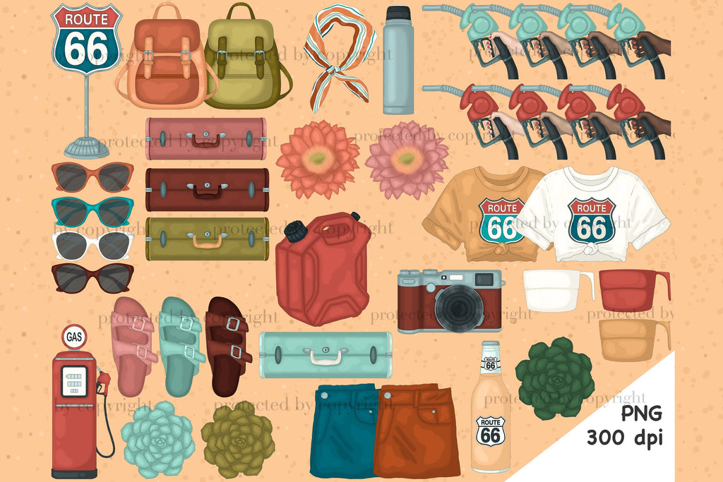 Road Trip Clipart | Summer Clip Art Bundle - So Fontsy