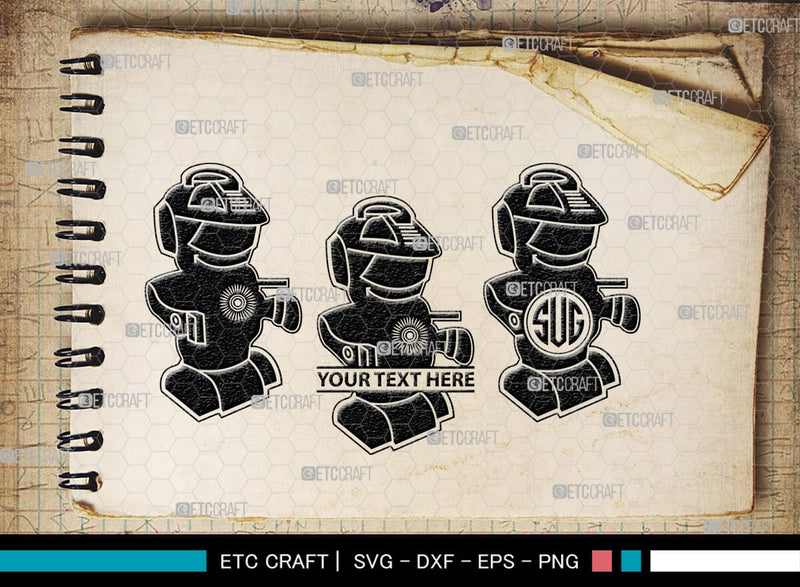 Robot Monogram, Robot Silhouette, Robot SVG, Toy Svg, Robot Head Svg ...
