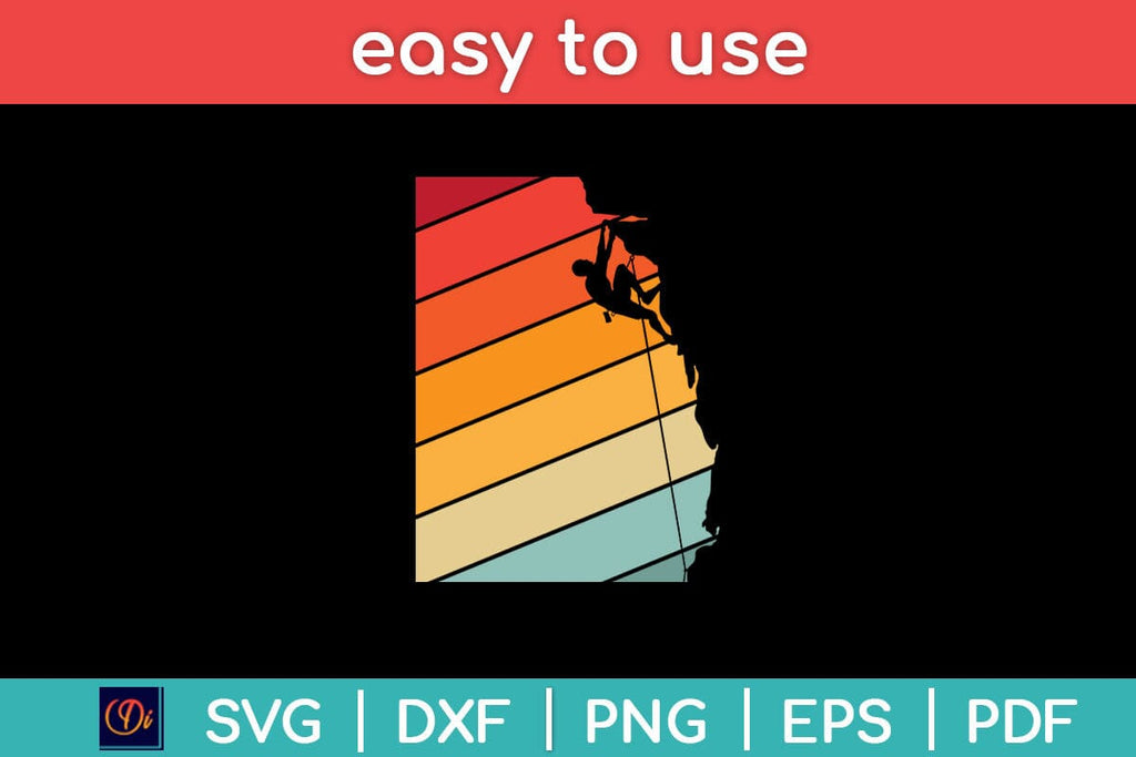 Rock Climbing Retro Style Svg Design - So Fontsy