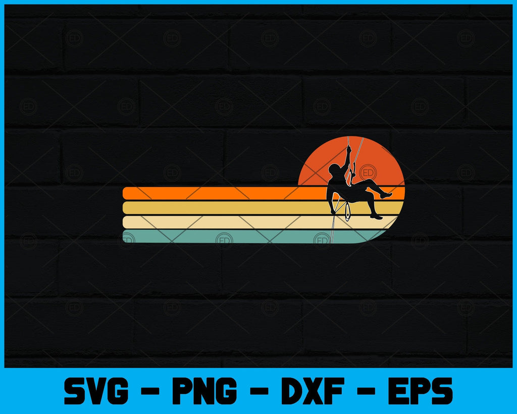 Rock Climbing Retro Style Svg Design - So Fontsy