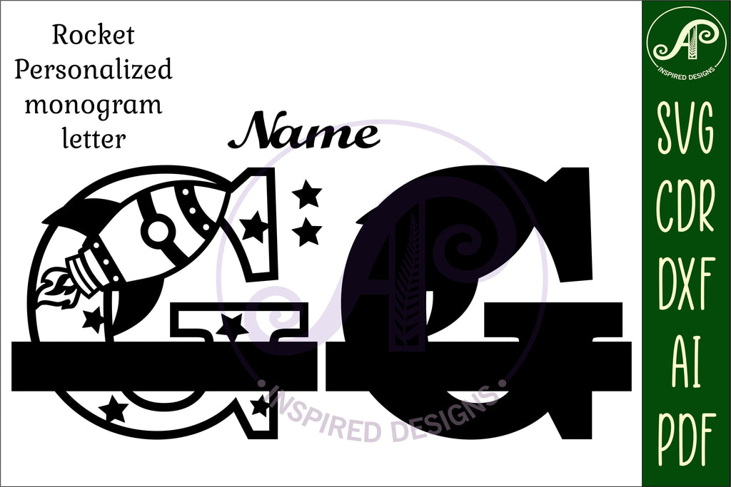 Rocket Monogram Letter G SVG File - So Fontsy
