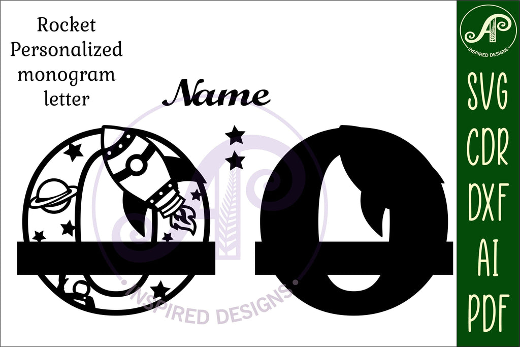 Rocket Monogram Letter O SVG File - So Fontsy