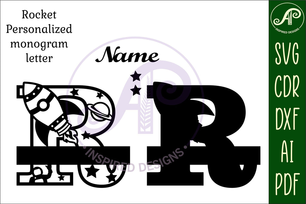 Rocket Monogram Letter R SVG File - So Fontsy