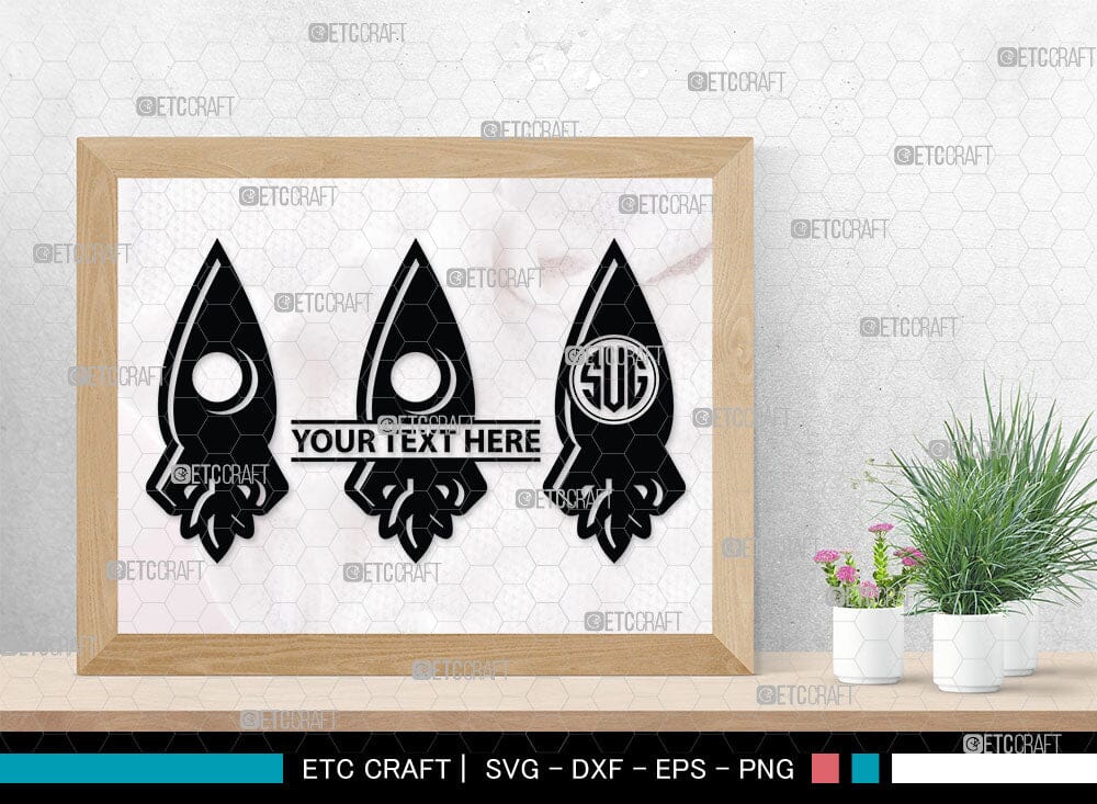Rocket Monogram, Rocket Silhouette, Space Rocket Svg, Rocketship Svg ...