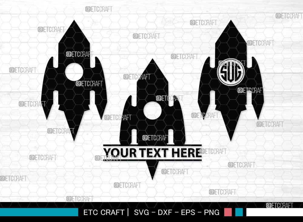 Rocket Monogram, Rocket Silhouette, Space Rocket Svg, Rocketship Svg ...