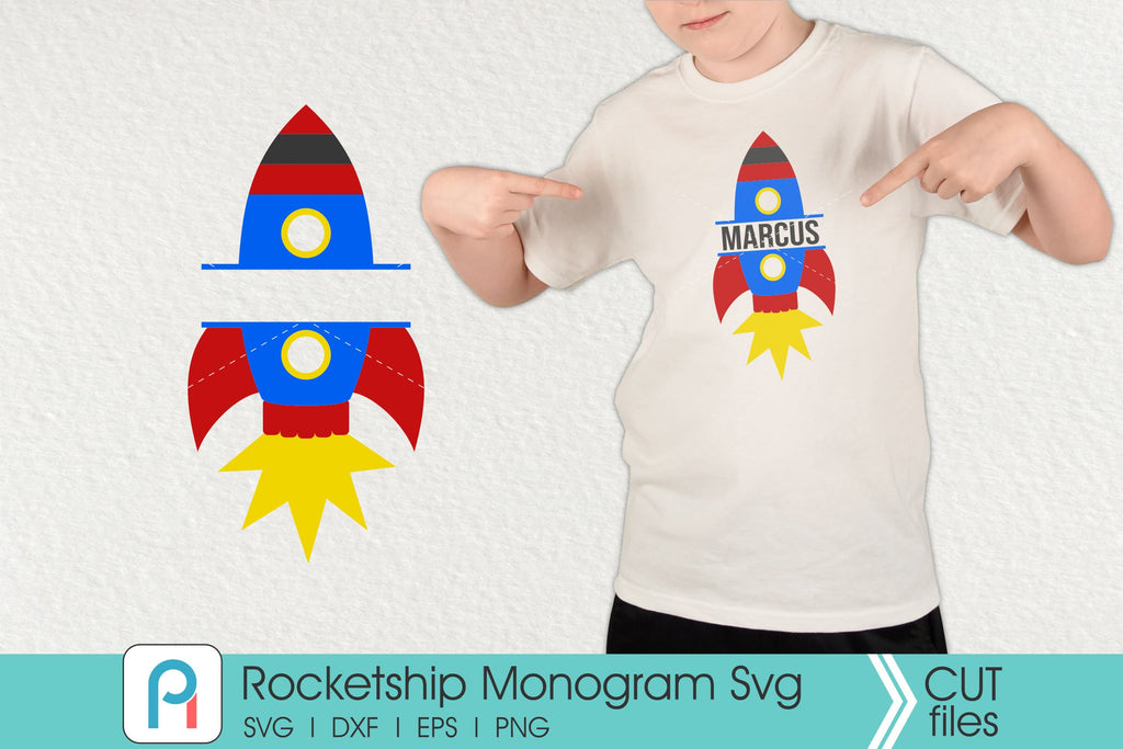 Rocketship Svg, Rocketship Monogram Svg, Rocketship Clip Art - So Fontsy