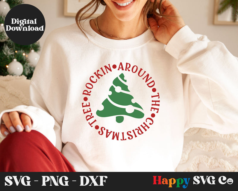 Rockin Around The Christmas Tree SVG File - So Fontsy