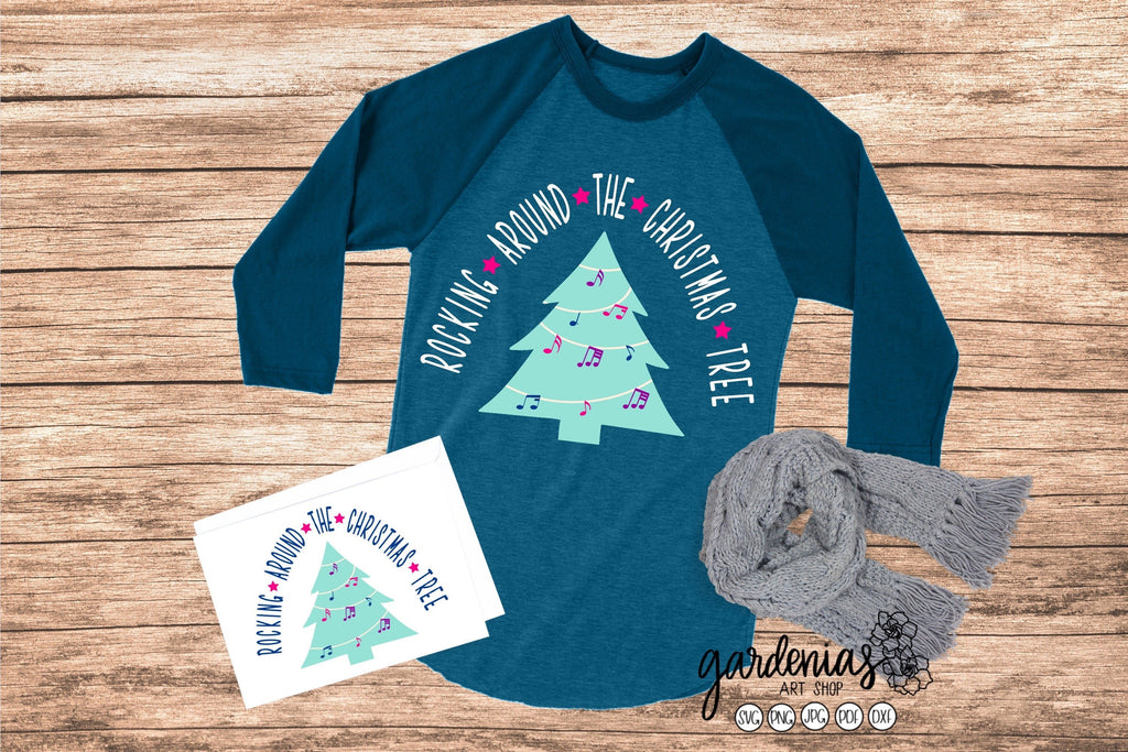 Rocking Around the Christmas Tree SVG Cut File - So Fontsy