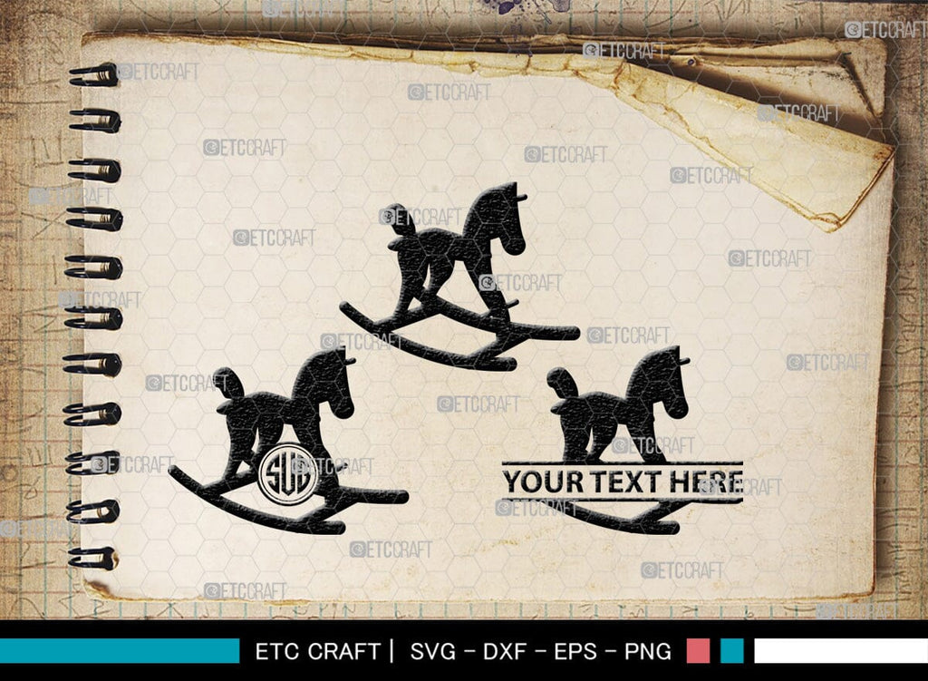 Rocking Horse Monogram, Rocking Horse Silhouette, Toy Horse Svg ...
