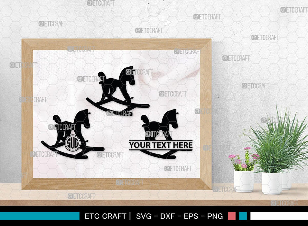 Rocking Horse Monogram, Rocking Horse Silhouette, Toy Horse Svg ...