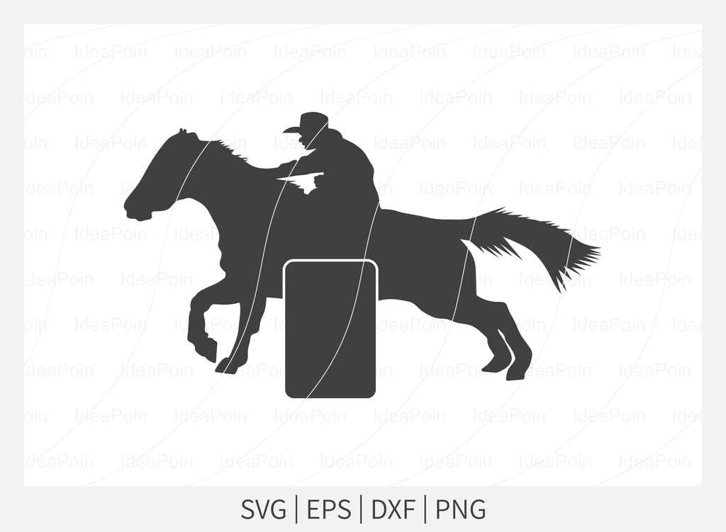 Rodeo Barrel Racer SVG, Western Rodeo Svg, Cowgirl Silhouette, Barrel ...