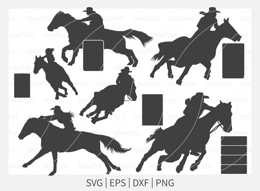 Rodeo Barrel Racer SVG, Western Rodeo Svg, Cowgirl Silhouette, Barrel ...