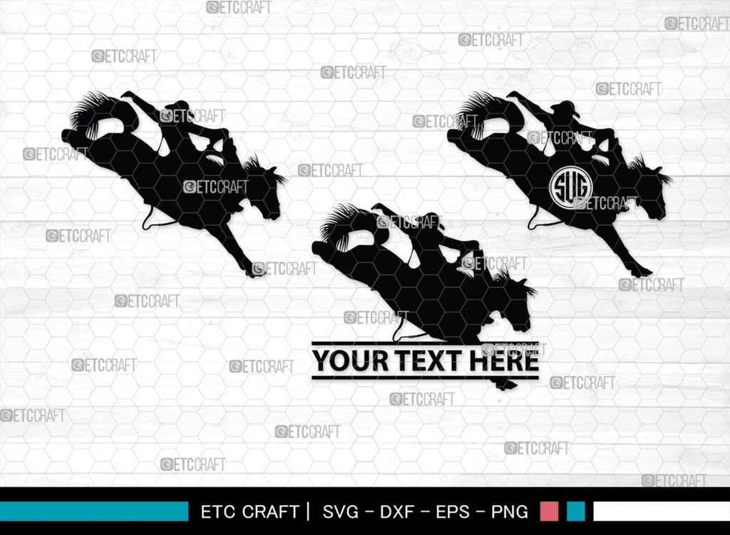 Rodeo Monogram, Rodeo Silhouette, Rodeo SVG, Bull Rider Svg, Horse Svg ...