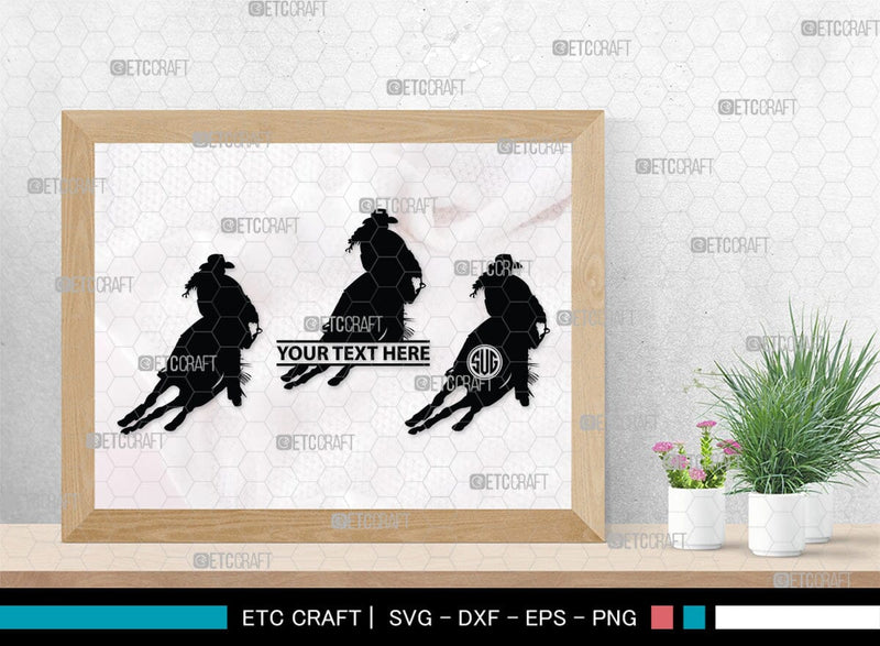 Rodeo Monogram, Rodeo Silhouette, Rodeo SVG, Bull Rider Svg, Horse Svg ...