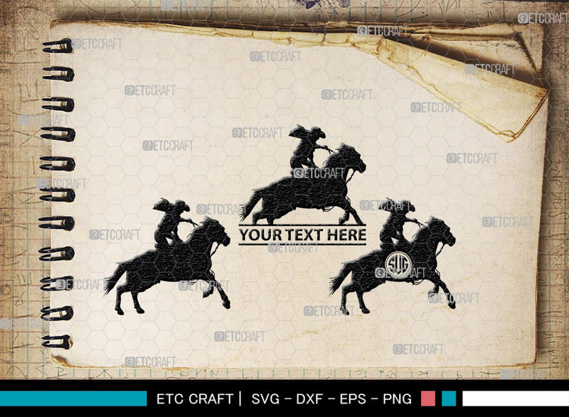 Rodeo Monogram, Rodeo Silhouette, Rodeo SVG, Bull Rider Svg, Horse Svg ...
