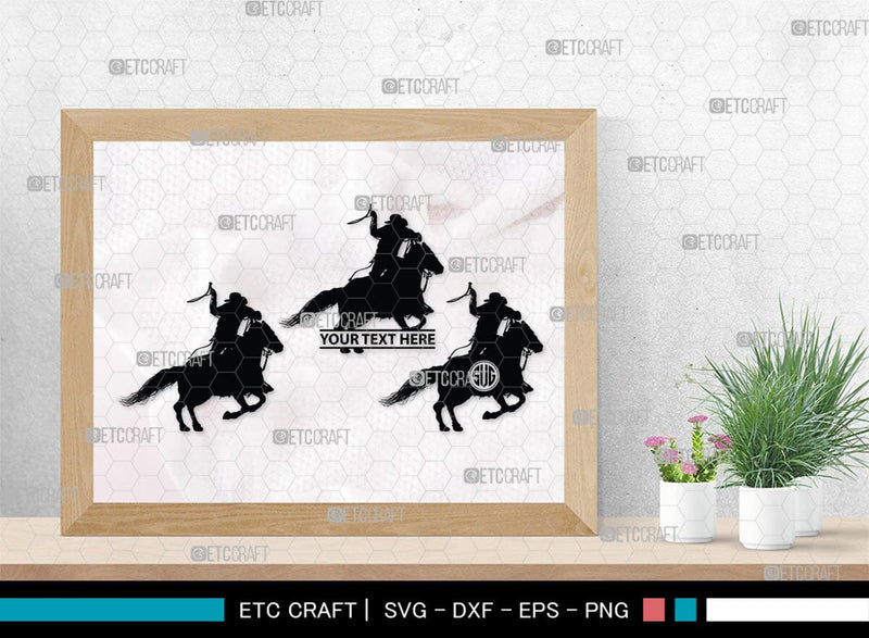 Rodeo Monogram, Rodeo Silhouette, Rodeo SVG, Bull Rider Svg, Horse Svg ...